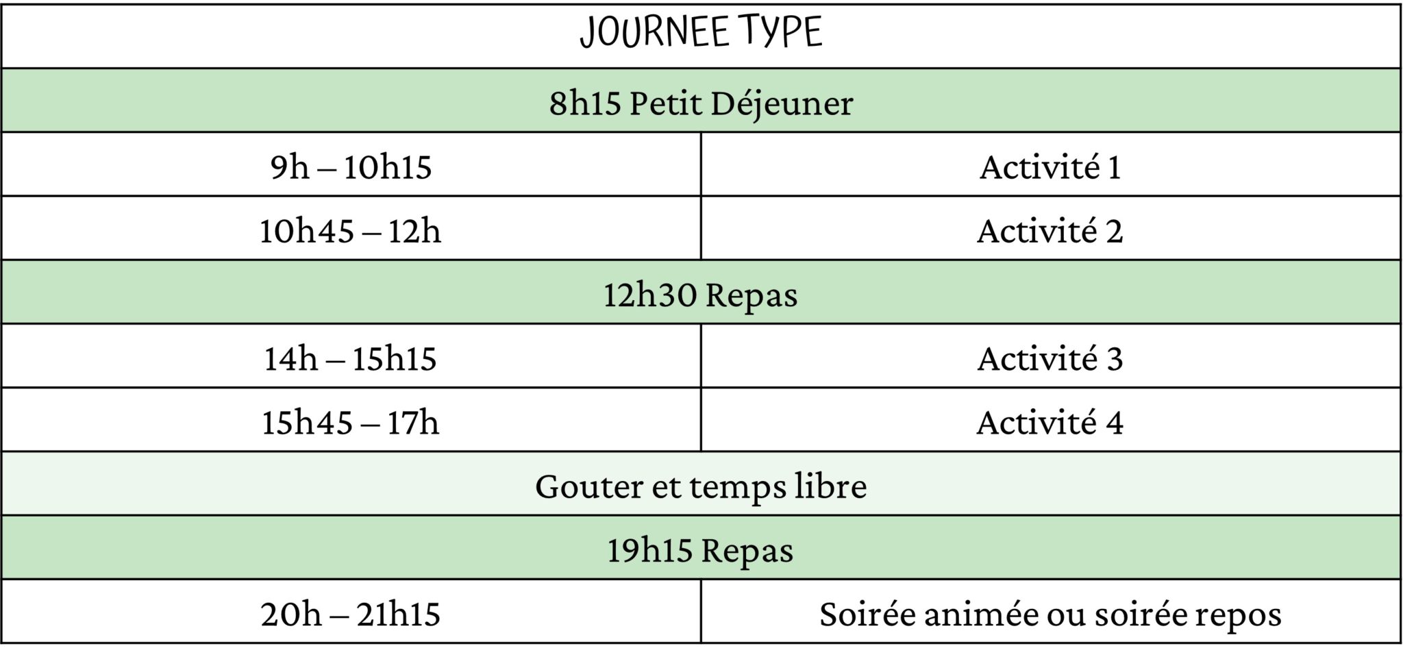 Journée Type – La ferme d'aulot